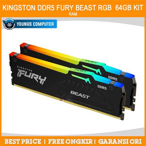 Jual Ram Kingston Ddr5 Fury Beast Rgb 64gb Kit 5200 32gbx2 5200mhz Shopee Indonesia