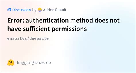 Enzostvsdeepsite · Error Authentication Method Does Not Have