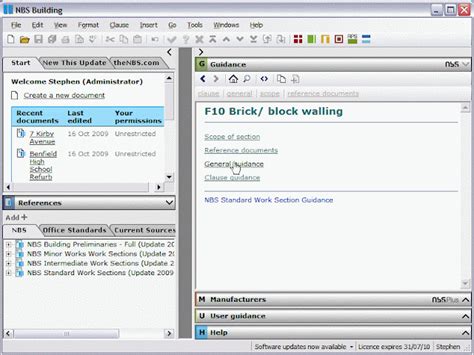 Bim Construction And Nbs Displaying The Nbs Guidance Within The Software