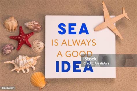 바다는 항상 모래에 좋은 아이디어 비문입니다 여행 광고 배경 모래 위에 조개껍데기로 만든 프레임 여행 개념 0명에 대한 스톡 사진 및 기타 이미지 Istock