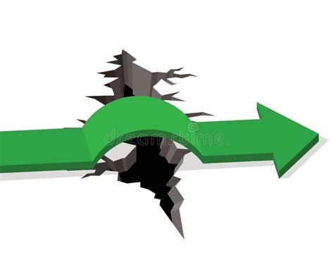 Red Arrow Passing Obstacle Risk And Success 3d Concept Stock