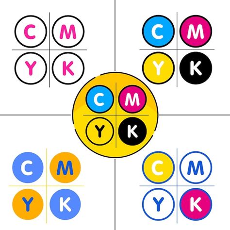 평면 디자인 스타일의 Cmyk 색상 프리미엄 벡터