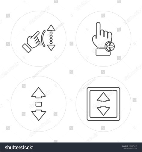 4 Line Scrollclicker Scroll Modern Icons Vector De Stock Libre De
