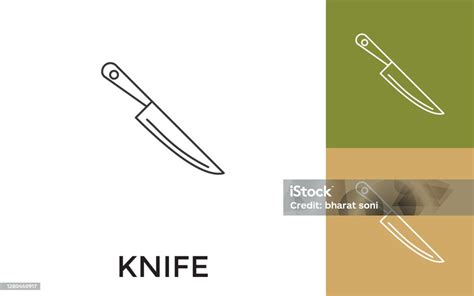 제목으로 편집 가능한 칼 씬 라인 아이콘입니다 모바일 응용 프로그램 웹 사이트 소프트웨어 및 인쇄 미디어에 유용합니다 강철에 대한 스톡 벡터 아트 및 기타 이미지 Istock