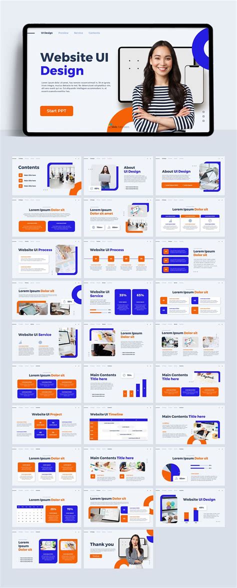 Website Ui Design Ppt Templates Slidemembers Ui Design Website