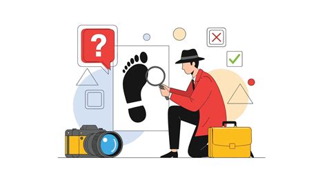 Investigating Footprints With A Detective Illustration Solving Crimes