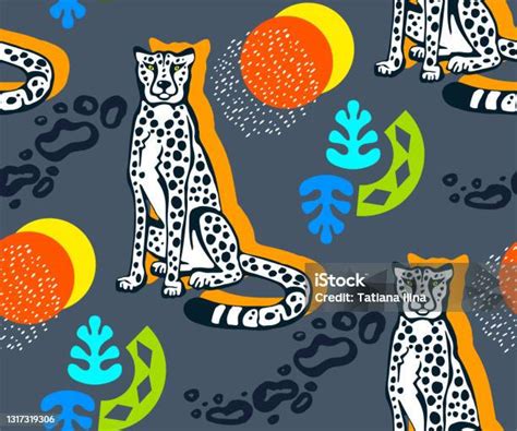 벡터 배경 손 그린 이국적인 야생 고양이 치타 손으로 그린 잉크 그림 현대 장식 장식 배경 직물 천 벽지 스크랩북인쇄 0명에 대한 스톡 벡터 아트 및 기타 이미지 Istock