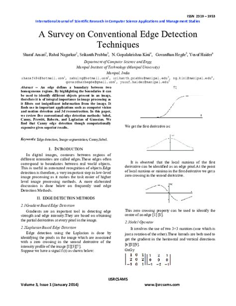 Pdf A Survey On Conventional Edge Detection Techniques