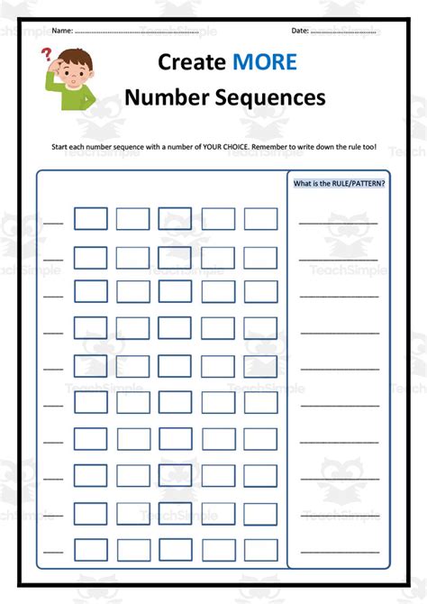 Number Sequences Math Worksheet By Teach Simple