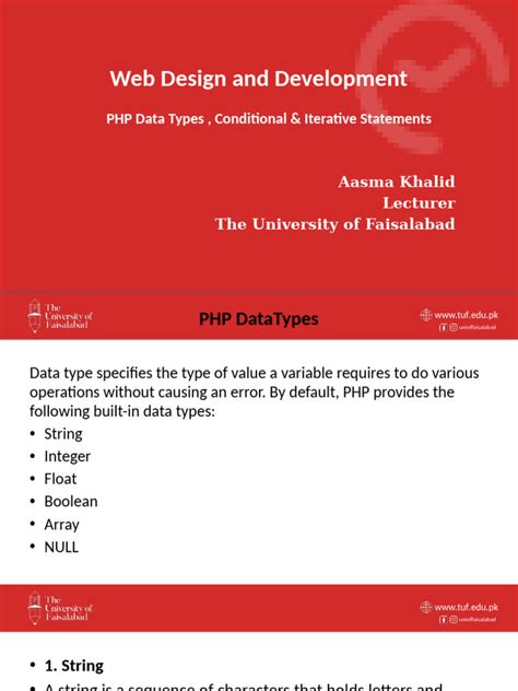 10 Php Data Types Conditional And Iterative Statements Pdf Control