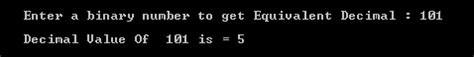 Simple C Program To Convert Binary Decimal Number C Programming Tutorial For Beginners