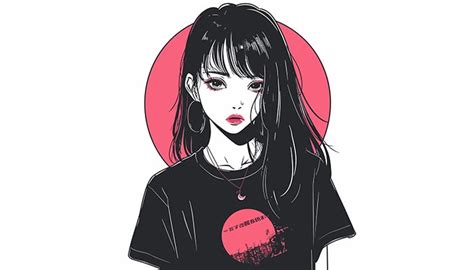 وکتور کاراکتر کارتونی انیمه دختر با تیشرت ایران پیک پیکفری