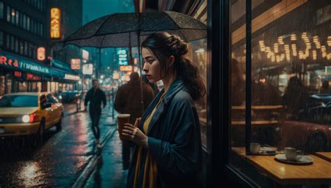 Обои город улица кафе девушка дождь от Ya1668773354463 картинки на рабочий стол и заставки