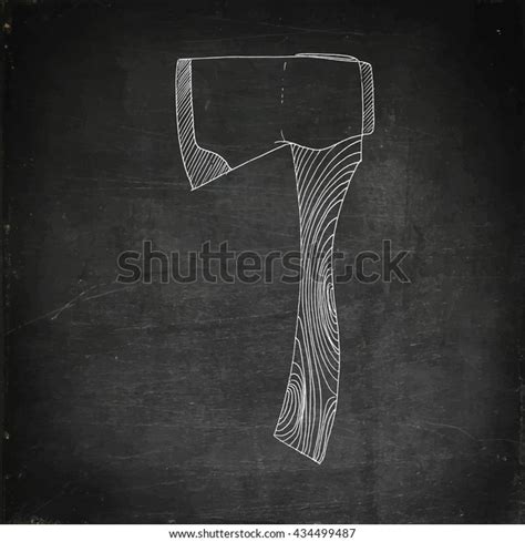 Axe Chalk Board Drawing Hand Drawn Stock Vector Royalty Free