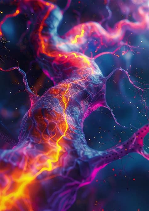 Pulsating Synapses Vibrant Tendrils Artificial Intelligence Lifeform