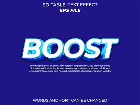 Premium Vector Boost Text Effect Font Editable Typography 3d Text