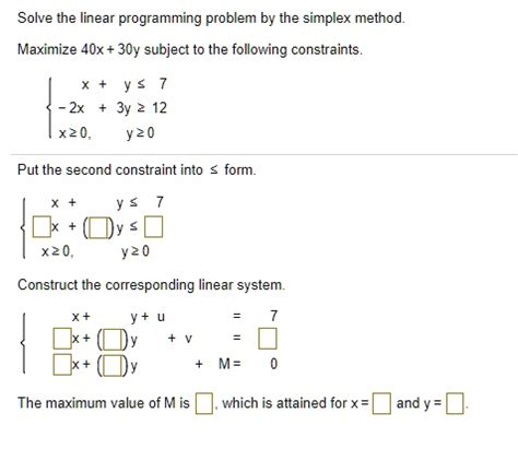 SOLVED Solve The Linear Programming Problem By The Simplex Method