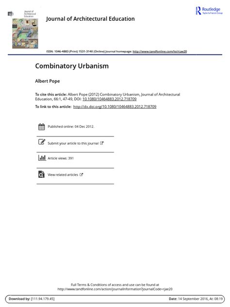 Combinatory Urbanism Pdf