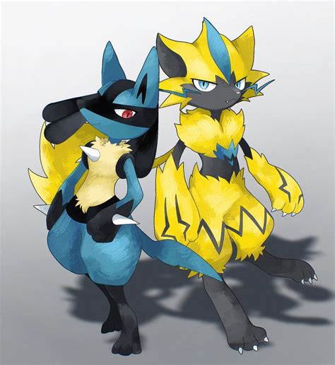 Lucario And Zeraora Pokemon Drawn By Sasanohamochi Danbooru