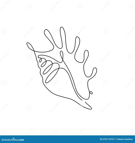 Shell Line Art Vector Sea Shell Continuous Line Drawing Vector Illustration Stock Vector