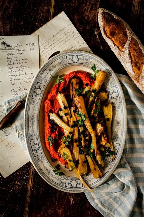 Confit Parsnip On Romesco Nourish Magazine