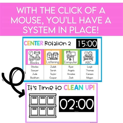 Reading Center Rotation Slides With Timers Math Center Rotation Slides Timers
