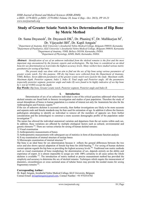 Study Of Greater Sciatic Notch In Sex Determination Of Hip Bone By Metric Method Dr Kapil Study Of Greater Sciatic Notch In Sex Determination Of Hip Bone By Metric Method Dr Kapil