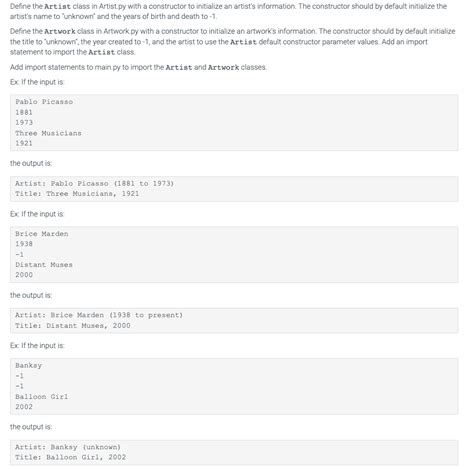 solved define the artist class in artist py with a
