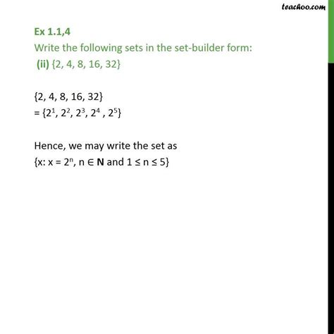 ex 1 1 4 write in set builder form i {3 6 9 12}