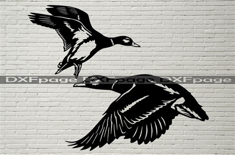 Mallard Svg Wild Duck Svg Dxf File For Plasma Cricut Project Flying Duck Clipart Cut File