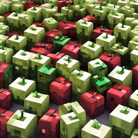 Premium Photo Minecraft Toy Apple On White Background