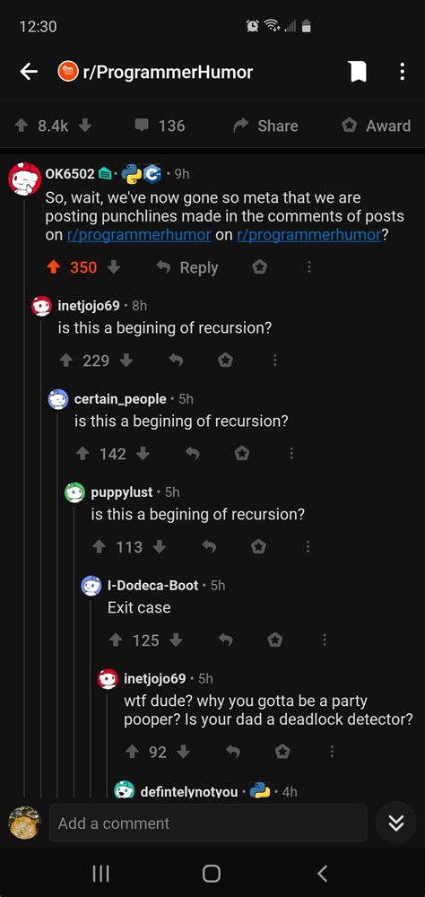 what is the base case though r programmerhumor