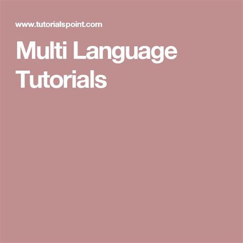 Multi Language Tutorials