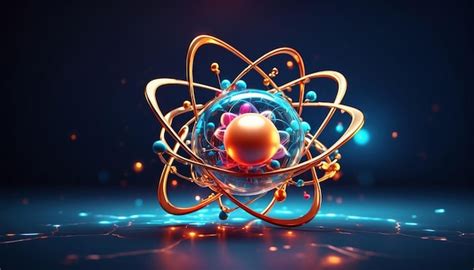 Premium Photo An Atom With Glowing Electrons And A Nucleus Atomic Energy And Science Concept
