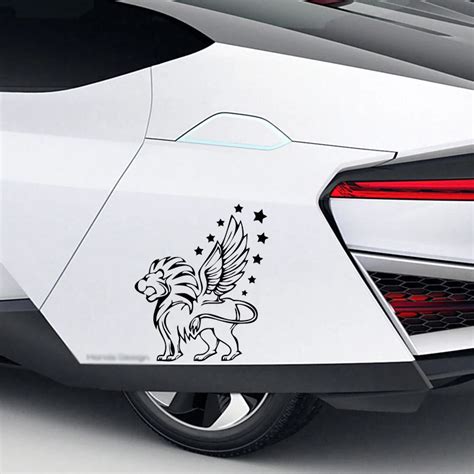 Hot Sale Car Styling Cute Car Sticker With Winged Lion Funny