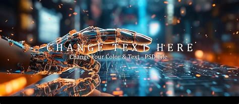 Premium Psd Ai Machine Learning Hand Of Robot Touching On Big Data Network