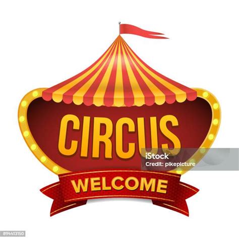 서커스 기호 벡터입니다 카니발 전구 프레임입니다 플랫 고립 된 그림 간판에 대한 스톡 벡터 아트 및 기타 이미지 간판 개념 고전 양식 Istock