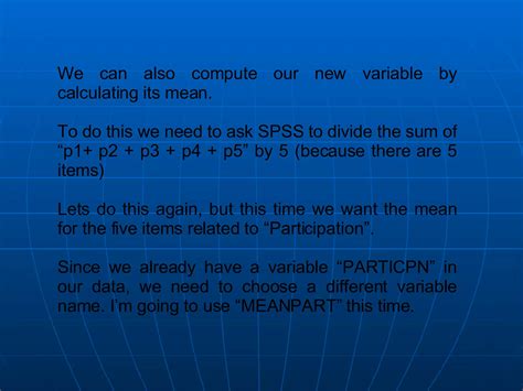 Using Spss Transforming Variable Compute Ppt
