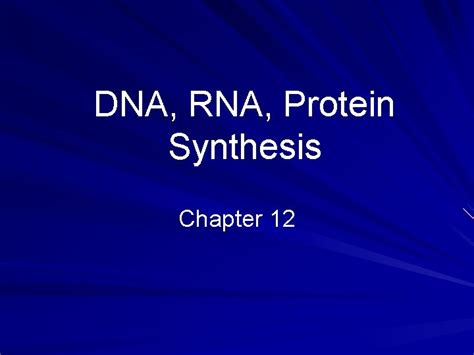 DNA RNA Protein Synthesis Chapter Discovery Of