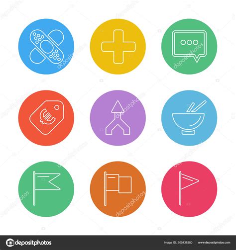 Different Minimalistic Flat Vector App Icons White Background Stock Vector By Ibrandify