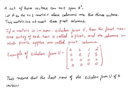 SOLVED Could A Set Of Three Vectors In R Span All Of R Explain What About N Vectors In Rm