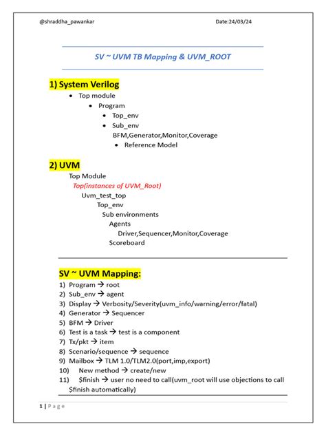 System Verilog And Uvm Mapping Uvm Root 1711457791 Pdf Computer Science Computing