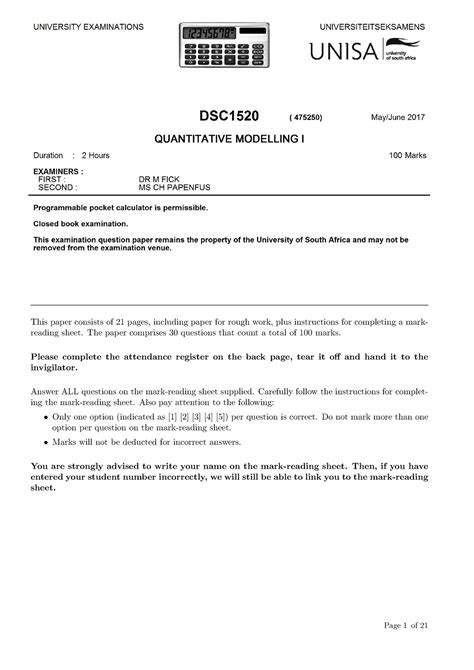 2017 Quantitative Modelling Lecture Notes Study Guides And Teaching