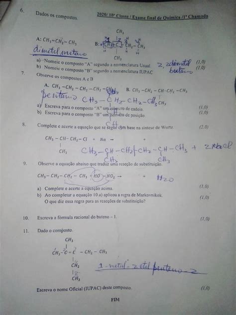 Exames De Quimica 10classe