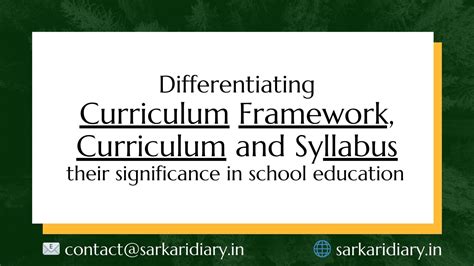 Differentiating Curriculum Framework Curriculum And Syllabus Their Significance In School