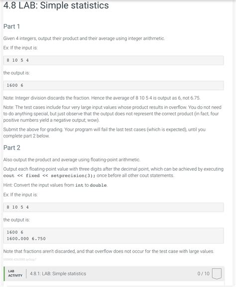 Solved 48 ﻿lab Simple Statisticspart 1given 4 ﻿integers