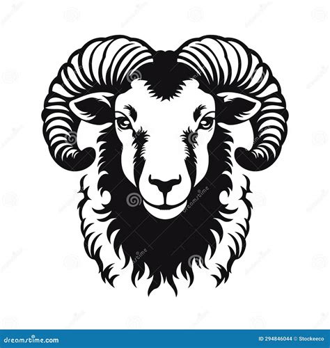 Bold Stencil Ram Head Illustration Commission For Academicism Stock Illustration Illustration