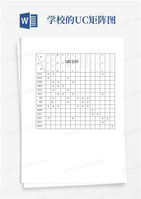 学校的uc矩阵图word模板下载 编号qbbznxdg 熊猫办公