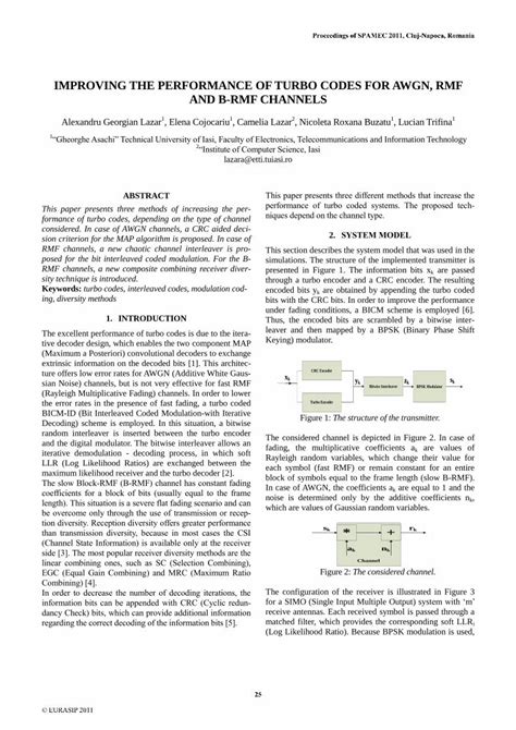 Pdf Improving The Performance Of Turbo The Performance Of Turbo Codes For Awgn Log