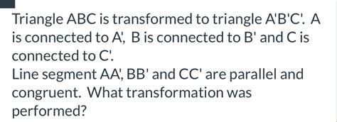 solved triangle abc is transformed to triangle a b c a is connected